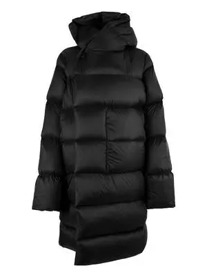 Rick Owens Hooded Long Down Jacket - Black