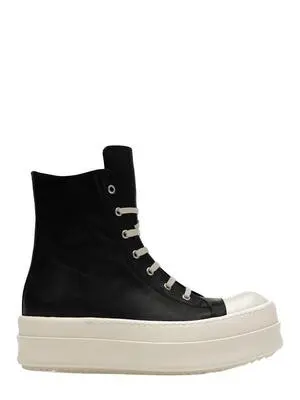 Rick Owens Mega Bumper Leather Sneakers - Black/milk