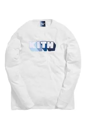 Kith X Bearbrick Logo Long Sleeve Tee Shirt - White
