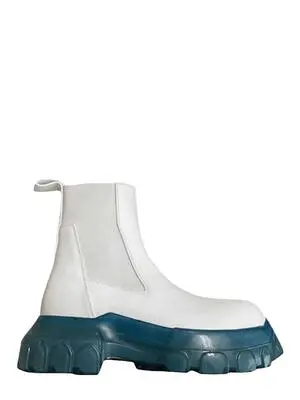 Rick Owens Mega Bozo Tractor Beetle Chalk Transparent Boots - White/blue