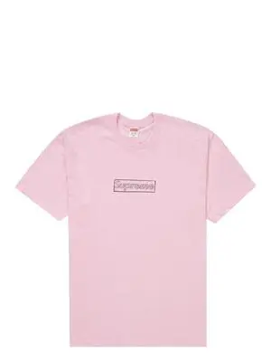 Supreme Kaws Chalk Logo Tee Shirt - Light Pink