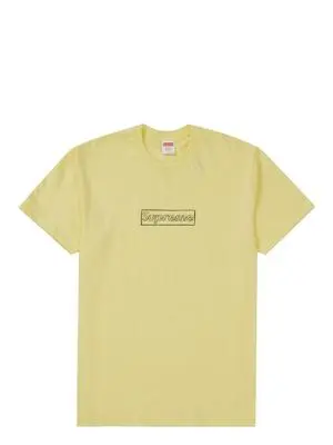 Supreme Kaws Chalk Logo Tee Shirt - Pale Yellow