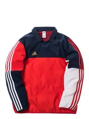 Kith X Adidas Soccer Sideline Polo Shirt - Navy Blue/red
