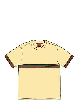 Supreme Knit Stripe Short Sleeve Top - Light Yellow