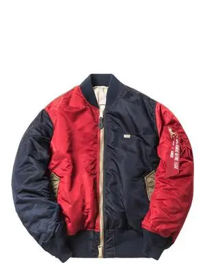 Kith X Alpha Industries Ma1 Bomber - Navy Blue/red/olive