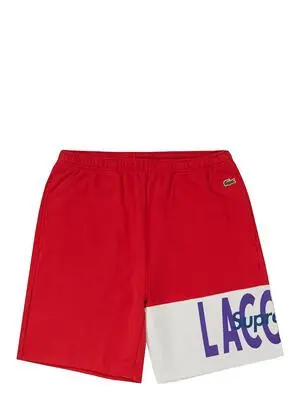 Supreme Lacoste Logo Panel Sweatshort - Red