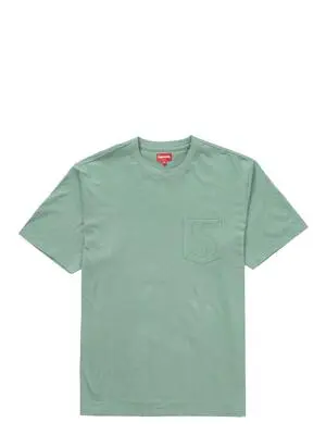 Supreme Laser Cut S Logo Pocket Tee Shirt Dusty Teal