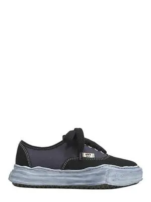 Mihara Yasuhiro Baker Og Sole Over-dyed Canvas Low-top Sneakers - Black/navy Blue