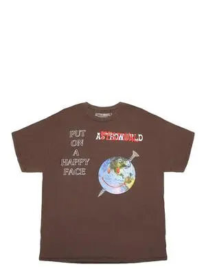 TRAVIS SCOTT Happy Face Festival Tee Shirt - Bleached Brown