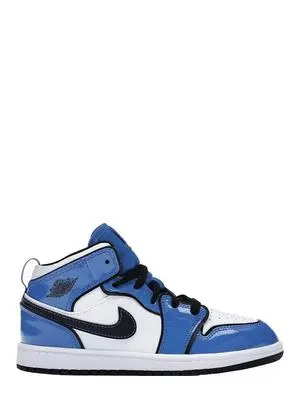 JORDAN Air Jordan 1 Mid Top Sneakers Signal Blue/black/white