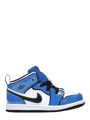 JORDAN Jordan 1 Mid Sneakers Signal Blue/black/white