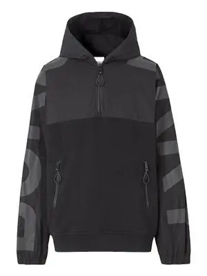 Burberry Reflective Logo Quarter-zip Jacket - Black