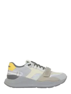 Burberry Ramsey Checkin Sneakers - Grey/yellow