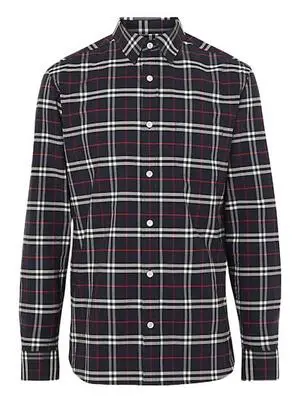 Burberry Simpson Check Shirt - Navy Blue/white/red