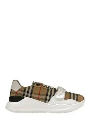 Burberry Suede Leather Sneakers - Archive Biege/white