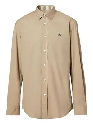 Burberry Stretch Cotton Poplin Ekd Shirt - Beige