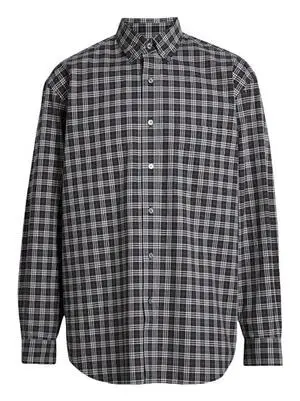 Burberry Small Scale Check Cotton Shirt - Navy Blue/white/red