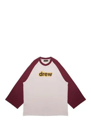 Drew House Secret Baseball T-shirt - Magnolia/maroon