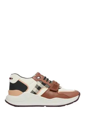 Burberry Ramsey Check Sneakers - Beige/brown/black