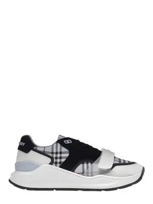 Burberry Ramsey Haymarket Check Print Sneakers - Light Blue/white/black