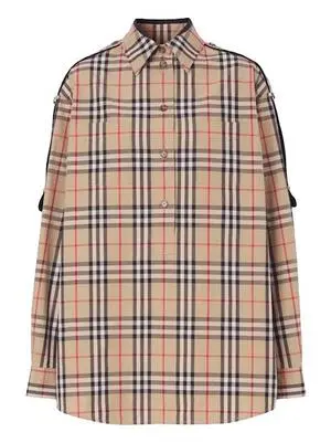 Burberry Oversized Check Shirt - Beige