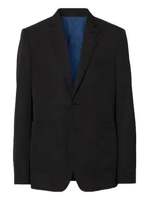 Burberry Slim-fit Wool-blend Blazer - Black Blue