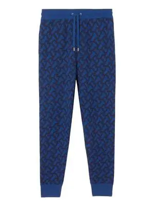 Burberry Tb Monogram Pattern Sweatpants - Royal Blue