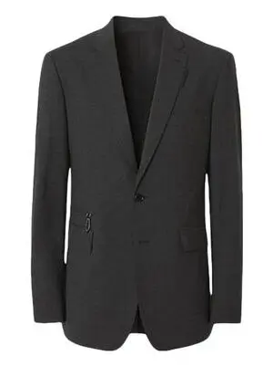 Burberry Stretch Wool Tailored Jacket - Dark Grey
