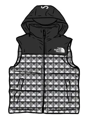 Supreme The North Face Studded Nuptse Vest - Black