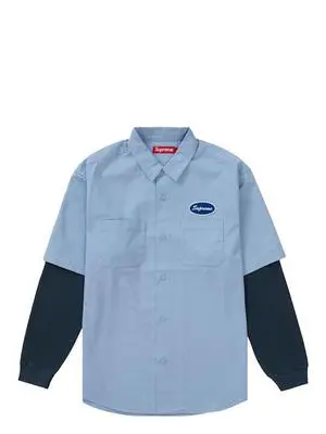 Supreme Thermal Sleeve Work Shirt - Light Blue