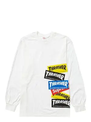 Supreme Thrasher Logo Long Sleeve Tee Shirt - White
