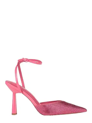 Lola Cruz Leather Pumps With Appliqués - Pink
