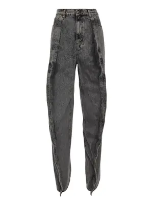 Y/project Paneled Straight Leg Jeans - Black
