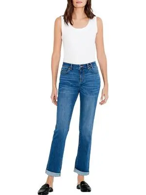 NIC+ZOE Mid-rise Girlfriend Denim Jeans - Atlantic