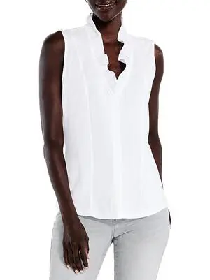 NIC+ZOE Ruffled Tank - Paper White