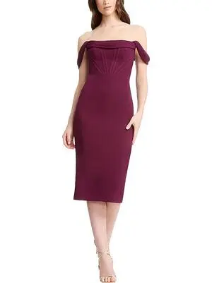 Dress The Population Vickie Dress Dark Cherry