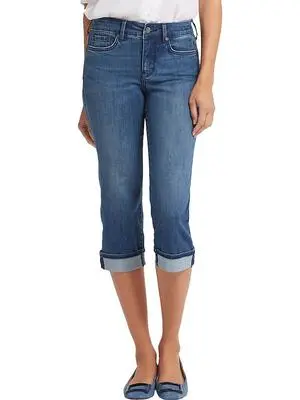 NYDJ Marilyn High Rise Cropped Cuffed Jeans - Blue Ridge