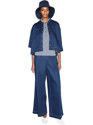 ROSETTA GETTY Rosetta Getty High Rise Wide Leg Denim Pant