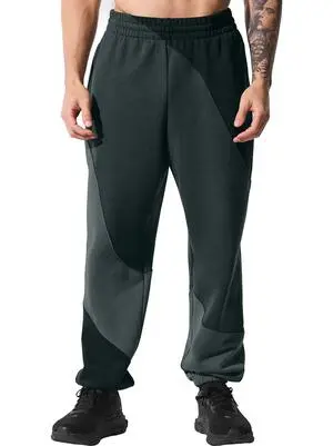 Alo Yoga Make Waves Sweatpant Charcoal Green Tonal
