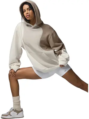 Alo Yoga Make Waves Hoodie Gravel/bone/ivory