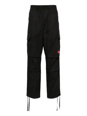 Hugo Logo-appliqué Cargo Trousers - Black