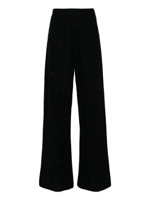 Fabiana Filippi Sequin-embellished Wide-leg Trousers - Black