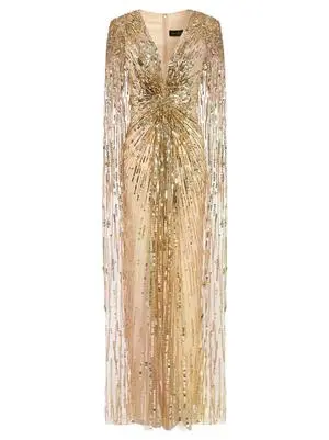 Jenny Packham Sequin-embellished Maxi Dress - Gold