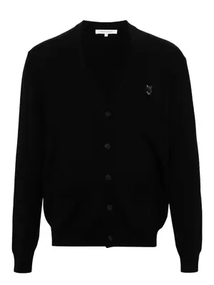 Maison Kitsuné Chillax Fox Wool Cardigan - Black