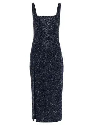 Staud Le Sable Glitter Midi Dress - Blue