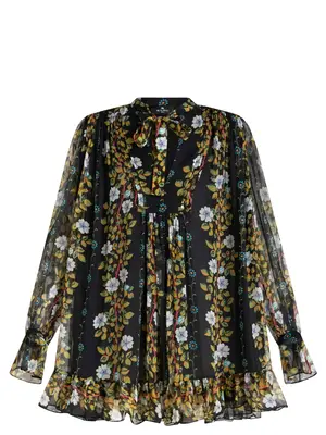 Etro Floral-print Silk Dress - Black