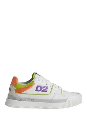 Dsquared2 Logo-embossed Leather Sneakers - White