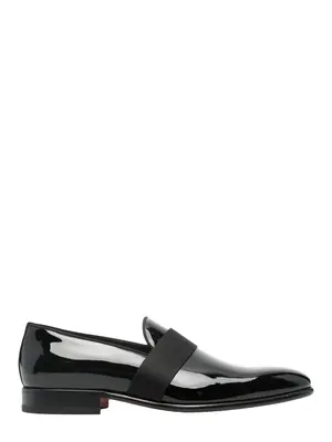 Santoni Patent-finish Leather Loafers - Black