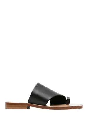 Fabiana Filippi Toe-strap Leather Slides - Black