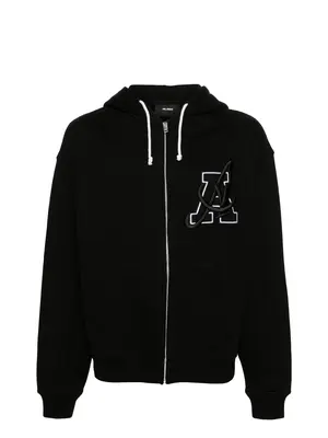 Axel Arigato Hart Zip-up Cotton Hoodie - Black